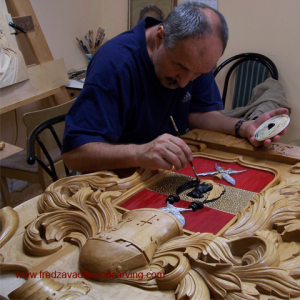 Family crest, hand carved from basswood, painted, and stained | Custom ...